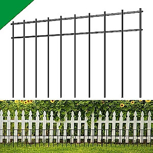 PioneerWorks 15-Pack Animal Guard Fence, 15in(H)*24in(L),Total 30FT,Easy Install, Pet and Wildlife Barriers, Garden Fencing,Metal Fence Panels with Ground Stakes for Outdoor Yard Protection