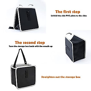 Miytsya 1 PC Hanging Car Trash Bag Can Premium Waterproof Litter Garbage Bag Organizer 22 * 22 * 14.5CM (Grey)