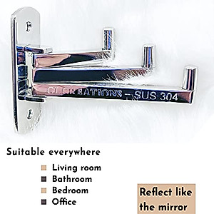 GL Creations Coat Hanger Wall Hooks | Towel Hooks Hanger for Bathroom | Stainless Steel Towel Hook | Folding Hooks for Wall ‎3.7 x 0.98 x 2.7