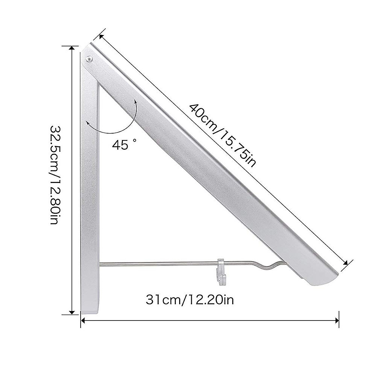 Yillsen Folding Wall Mounted Retractable Clothes Hanger, Aluminum Folding Drying Coat Racks Home Storage Organiser Space Saver for Laundry Room - Silver