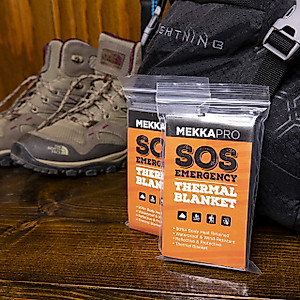 MEKKAPRO Emergency Mylar Thermal Blankets (4-Pack), Pocket Sized for Emergencies, Camping, Outdoors, Hiking, Survival, First Aid (Thermal Silver)