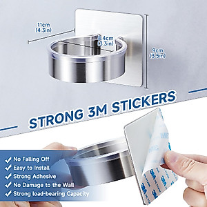 Oukimly Hair Dryer Holder Wall Mounted, Blow Dryer Holder, Stainless Steel Hair Tool Organizer, Adhesive Hairdryer Holder for Bathroom Barber Shops, Hair Dryer Storage, No Drilling