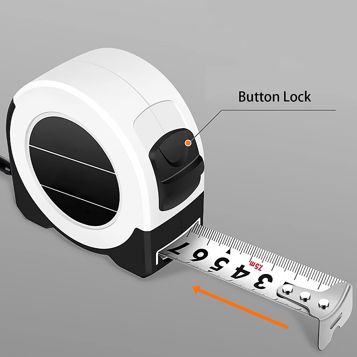 GAILY YOUTH Measuring Tape with Matte Finish, 7.5 Meter Stainless Steel Tape Measure with Nylon Coating,Self Locking Tape Measure Retractable Measuring Tape with Rubber Protective Casing