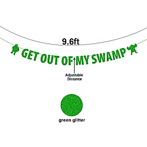 Get out of my Swamp Bunting Banner, Shrek Theme Birthday Party Decor, Funny Housewarming Party Decorations, Shrek Themed Party, Green Glitter