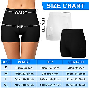 Eurzom Out Women's Shorts Black White Shorts for Women Tummy Under Shorts(Medium)