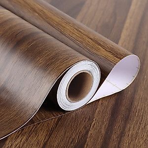 Stickyart 24"x160" Brown Wood Contact Paper Vintage Wood Grain Contact Paper Self Adhesive Kitchen Cabinet Contact Paper for Furniture Desk Removable Faux Wood Wallpaper Peel and Stick Farmhouse Style