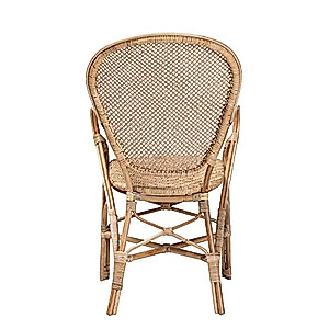 Baxton Studio Lalaine Dining Chair, One Size, Natural Brown