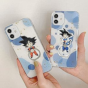 ZOSTLAND 2PCS Super Fighter Gohan Phone Ring,Universal 360°Adjustable Phone Case Finger Grip Stand Holder Desk Stent Mount Car Hook Compatible with iPhone 13 12 11 MAX X Plus iPad (2pcs Monkey)