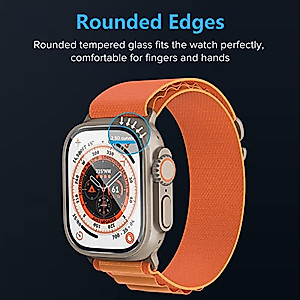 Hierusre [3 Pack] Screen Protector for Apple Watch Ultra 2/Ultra 49mm, Tempered Glass Protector Screen for iWatch Ultra 2/Ultra, Scratch Resistant, HD Clear, Touch Sensitive, Bubble Free