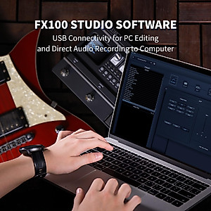 FLAMMA FX100 Guitar Multi-effects Pedal with 55 Amp Models 151 Built-in Effects 80' Looper 40 Drum Machine 10 3rd Party IR Slots Headphone OTG for Home Practice Performance Live Streaming