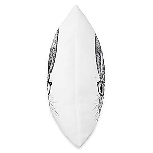 Hipsters Bunny Rabbit Wearing Glasses Funny Drawing Throw Pillow, 18x18, Multicolor