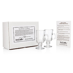 HISTORY COMPANY “The Swan Bar” Authentic Dublin Pub Irish Coffee Glass 2-Piece Set (Gift Box Collection)