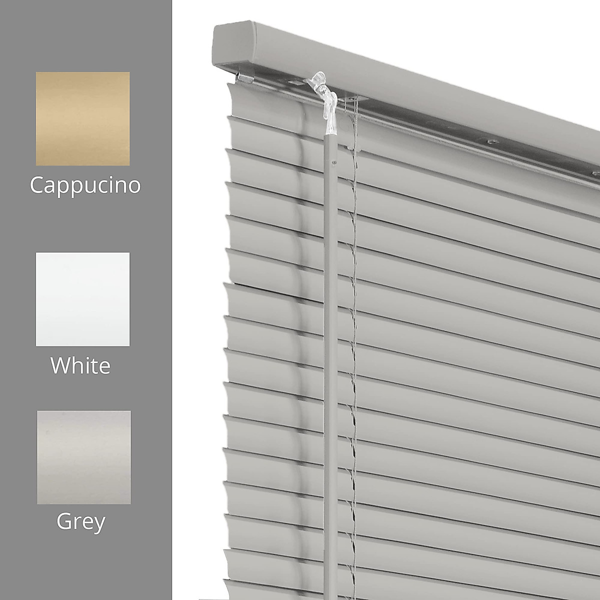 CHICOLOGY Blinds for Windows , Mini Blinds , Window Blinds , Door Blinds , Blinds & Shades , Camper Blinds , Mini Blinds for Windows , Horizontal Window Blinds , Gloss Gray, 48"W X 48"H