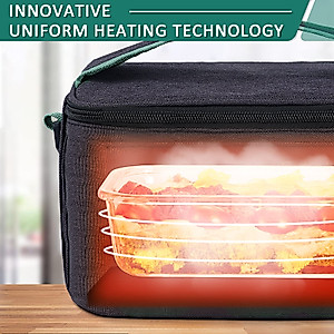 SabotHeat Smart Portable Oven for Car - 3 Adjustable Heat Levels & Timer Fast Heating Portable Food Warmer Lunch Box with for Reheating & Cooking, Lunch Box Warmer for Work, Trip, Camping