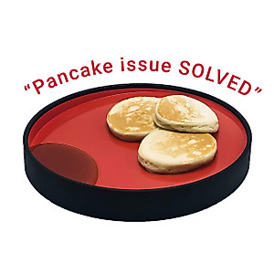 STAYnEAT Suction Plate, 2n1 Divided/Scoop Dish, Non-Slip Plate Guard, USA! Red (S)