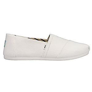 TOMS Women's Alpargata Recycled Cotton Canvas Slip On Sneaker White Recycled Cotton Canvas