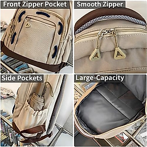 iwhgrmp Kawaii Backpacks Big Capacity Travel Backpack Cute Aesthetic Daypacks Water Resistant Casual Bag (BlueWhite)