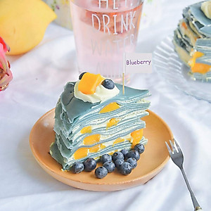 DaKuan Wood Handle Cheese Knives Spreaders Set with Blank Toothpick Flags, 10 Pieces Cheese Slicer Cheese Cutter Condiment Knives Set and 100 Pieces White Flags Labeling Cheese Markers