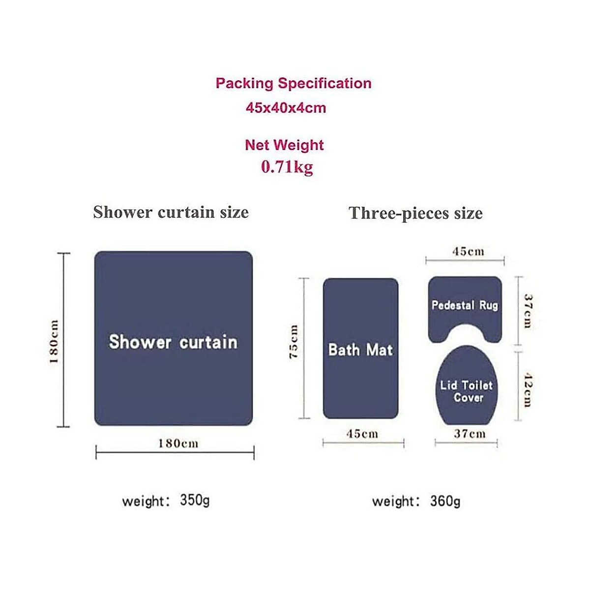 StarBlue-HGS Forest Animal Wolf Pack Waterproof Shower Curtain Set Wolf King Family Wild Beast Bathroom Bathtub Mat Toilet Cover Mat Set