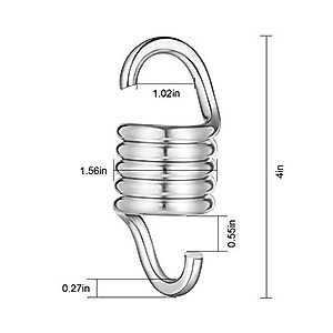 OWAYOTO Porch Swing Springs Hammock Chair Spring Punching Bag Spring Hangers Extension Spring Suspension Hook Ceiling Mount Porch Swings 2 pcs