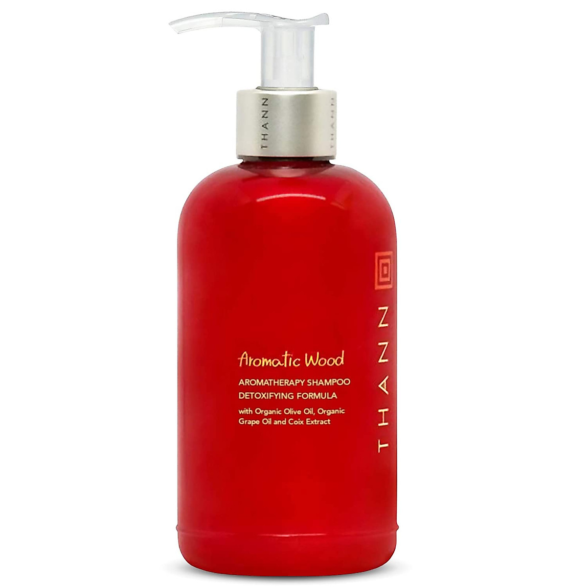 Thann Aromatic Wood Aromatherapy Hair Shampoo for Men and Women - Detoxifying Shampoo with Organic Olive Oil, Grape Seed Oil and Coix Extracts, Silicone & Paraben Free, Fresh Scent, 250 ML (8.5 Fl Oz)