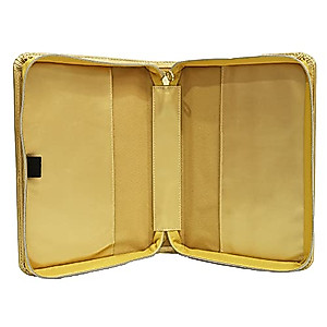 10x7 Inch Personalized Bible Cover – Create Your Own Design, Custom Bible Cover and Carrying Case with Handle – Leatherette Book Covers and Bible Case for Women - Gold (Design 2)
