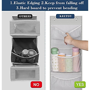 KEETDY Over The Door Organizer Storage for Closet with 5 Pockets Organizer for Bedroom Bathroom, 2 Pack