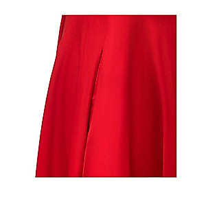 PUKAVT Women's 1950 Boatneck Cap Sleeve Vintage Swing Cocktail Party Dress with Pockets Red XL