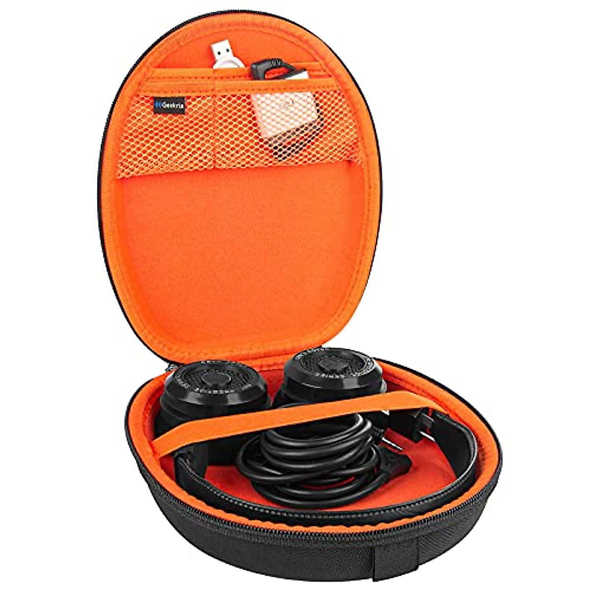 Geekria Shield Case Compatible with Grado SR80, SR325e, SR80e, SR80i, SR60, SR60i, SR60e, RS2, RS1 Headphones, Replacement Protective Hard Shell Travel Carrying Bag with Cable Storage (Black)