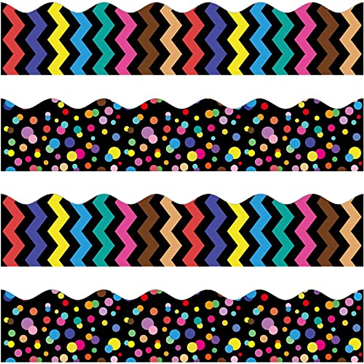 Bright Color Bulletin Board Borders - 80ft Decorative Trim