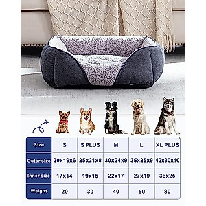 AIPERRO Dog Beds for Small Dogs, Dog Bed Small Size Dog Washable, Orthopedic Dog Bed Indoor, Sofa Bed Soft Sleeping Puppy Dog Beds Breathable Cuddler Pet Bed with Anti-Slip Bottom 20 * 19In