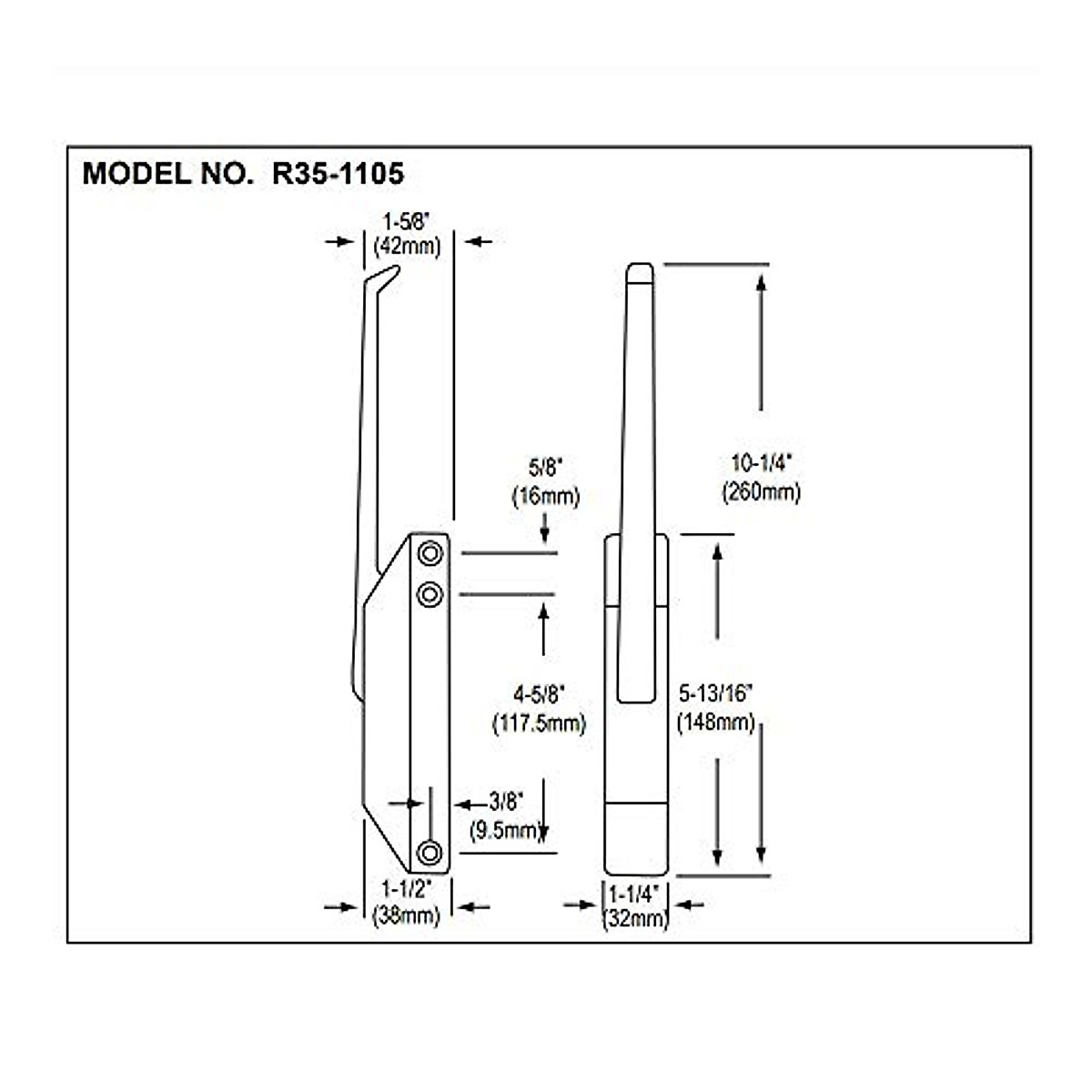 CHG (Component Hardware Group) R35-1105 Latch With Strike Mechanical Straight Handle For Chg Series 2830 59-1105 221097