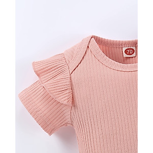 Newborn Infant Baby Girl Clothes 3PCS Camo Outfits Long Sleeve Cotton Romper Cute Baby Clothes For Girl Camouflage Pants Baby Girl Clothes 0 3 Months Spring Pink