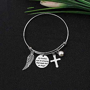 CYTING Brother Memorial Bracelet My Brother Was So Amazing God Made Him An Angel In Memory Of Brother Remembrance Jewelry Loss Of Brother Sympathy Gift (Brother Memorial Bracelet)