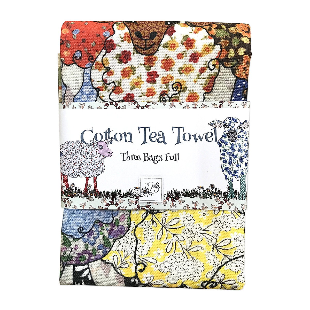 MollyMac | Sheep DISHTOWEL | Decorative Bar Towel | Soft Absorbent Dish Cloth | Kitchen Decor | Gift for Dinner Party Birthday New Home | Made in UK | 28”x18” 100% Cotton Tea Towel