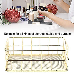 Kuuleyn Wire Mesh Basket, Golden Iron Storage Basket Multifunctional Wire Mesh Desktop Storage Organizer for Home(Small)