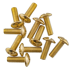 #8-32 X 1/2" Brass Truss Head Machine Screws | Pack of 25 | Cabinet Door Knob, Dresser Drawer Pull Mounting Screws | MS1-SB