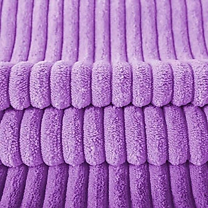 Soft Corduroy Striped Velvet Rectangle Decorative Throw Pillow Cusion for Couch 12 Silk Pillowcase for Baby (Black, E)