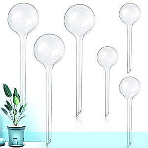 Gddochn 6 Pack Plant Self-Watering Bulbs,Clear Garden Watering Globes,Automatic Water Device for Plants,Indoor Outdoor Decor