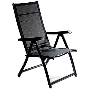 MedTens Heavy Duty Adjustable Reclining Folding Chair Outdoor Indoor Garden Pool Steel Camping Deck Backyard Chairs