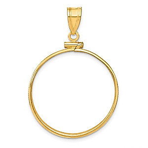 Gold Coin Mounting | Mexican 20 Peso coins | 27.5mm | Screw Top | Plain Reeded Edge and Rope Style Bezel Frames | Solid 14K Gold