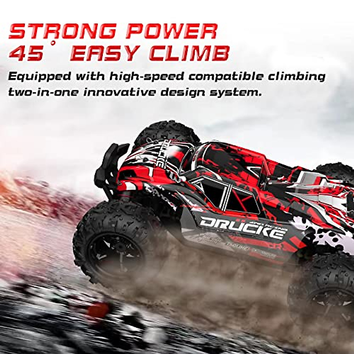 RÄDER DRÜCKE RC Cars-1:18 Scale 45+KM/H High Speed RC Car Hobby Grade Remote Control Car 4x4 Off Road Monster Car, All Terrain Waterproof Toys for Kids Adults with 2 Rechargeable Batteries