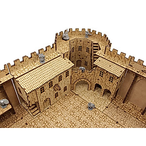 TowerRex Bastion Tower Wall D&D Terrain Barrack Garrison Buildings - DND Accessories for Dungeons & Dragons, Pathfinder, Warhammer, Tabletop Battle Map, Wargaming Terrain for 28mm 32mm Miniatures