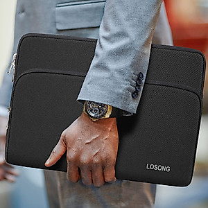 Losong Portable Monitor Case 15.6 Inch, Protective Carrying Sleeve Storage Bag, Portable Display Bag with Accessory Pocket for 15.6 Inch Portable Monitor, Size-15.3"x9.9" Black