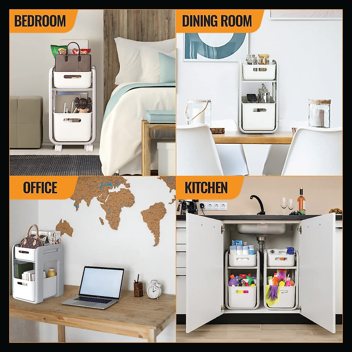 Soft Organizer Kitchen organization,cabinet organizer storage Drawer - Under Sink Organizer, For Bathroom Shelf Space Rack, Multifunctional Storage