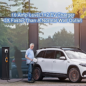 feyree Level 2 EV Charger,110-240V Home Flex Electric Vehicle Charging Stations with 18ft Extension Cord, EV Charger Overheating Protection Level 1-2 EV Charger NEMA 5-15 Adapter