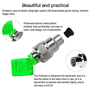 Gxcdizx 8 PCS LED Wheel Lights Flash Light Tire Valve Cap Lamp for Car Trucks Motorcycle Bike (Dice, Green)