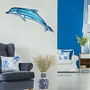 LIFFY Metal Blue Marlin Wall Decor Indoor Metal Fish Wall Art Large Fish Wall Hanging Decorations Ocean Theme Outdoor Wall Decor for Patio,Garden,Yard - 36 Inches Long