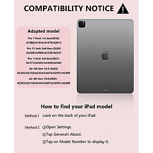 iPad Air 5th/4th Generation Keyboard Case 2022/2020, iPad Pro 11 1st/2nd/3rd 2018/2020/2021 10.9 inch Case with Keyboard & Pencil Holder, Removable 7 Colors Backlit Bluetooth Wireless Keyboard (Pink)