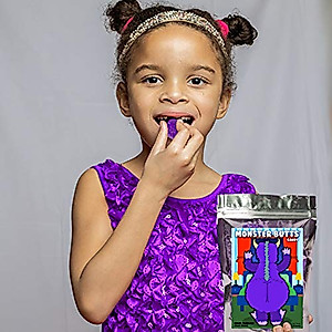 Monster Butts Gummy Grape Flavored Fruit Jelly Disks Fun Unique Halloween Candy Gag Gift for Birthday Girls, Boys, Kids & Teens (5.5 Ounce)